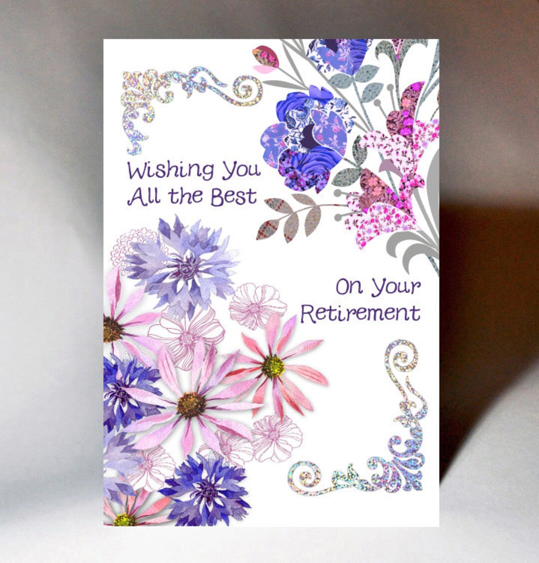 Retirement Floral Card WWRE13 - Etsy