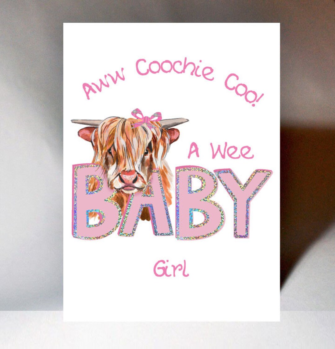 New Baby Card Coochie Coo Girl WWBA35 - Etsy