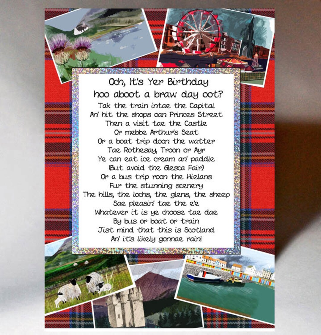 Scottish Birthday Card Braw Day Oot Wwbd76a - Etsy