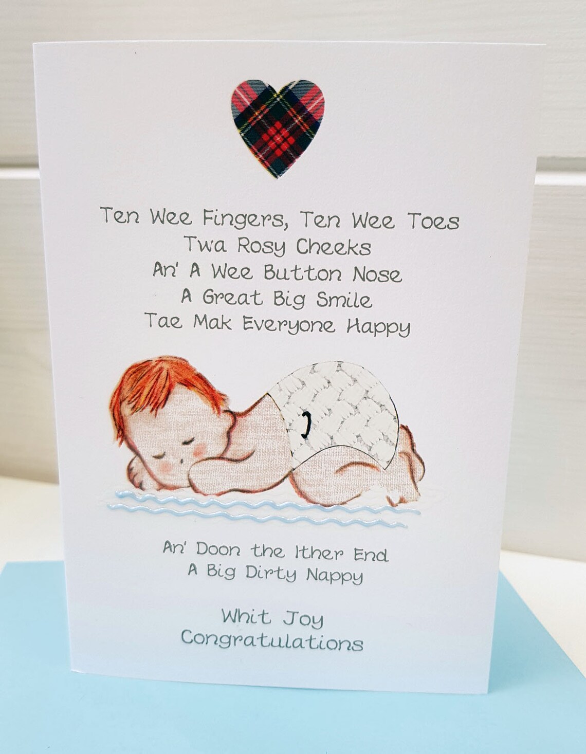 New Baby Nappy Card White/ Pink/ Blue WWBA13 - Etsy