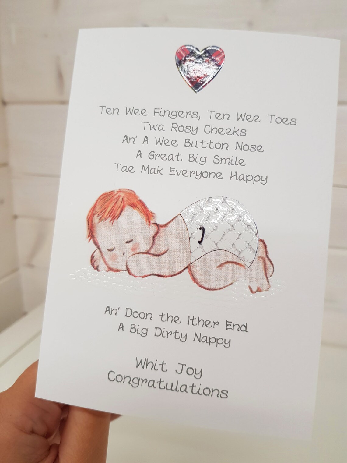New Baby Nappy Card White/ Pink/ Blue WWBA13 - Etsy