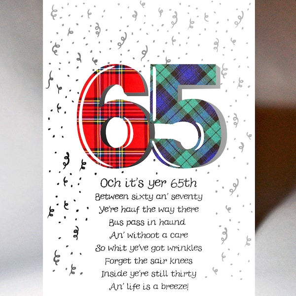 65th Birthday Card - Etsy