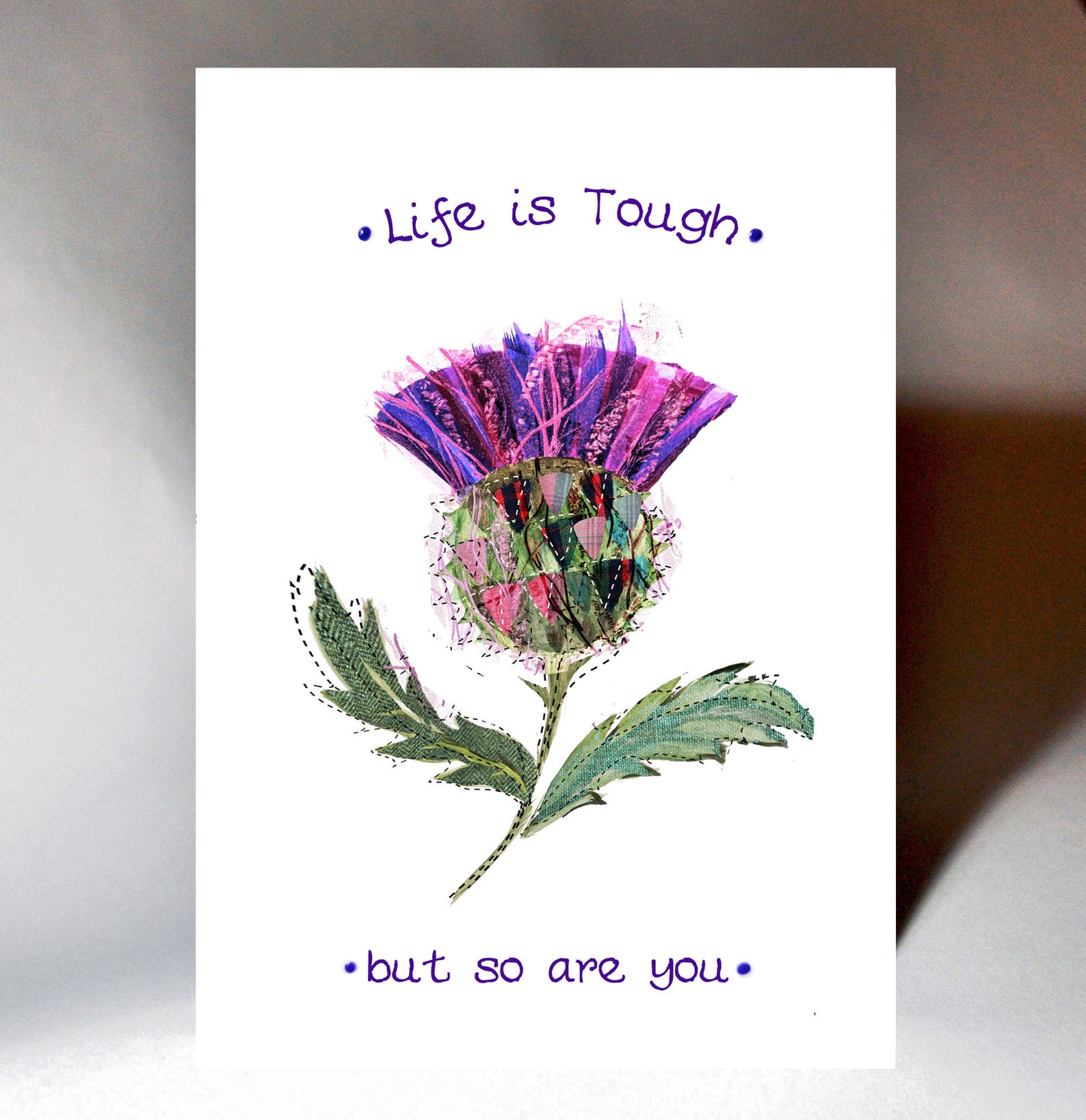 Thistle 'life is Tough' Card JB06 - Etsy