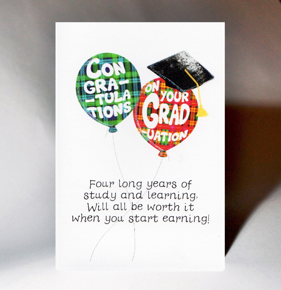 Graduation Balloons Card WWGD11 - Etsy