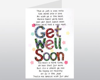 Scottish Get Well Soon Card Medsin WWGW04 | Etsy