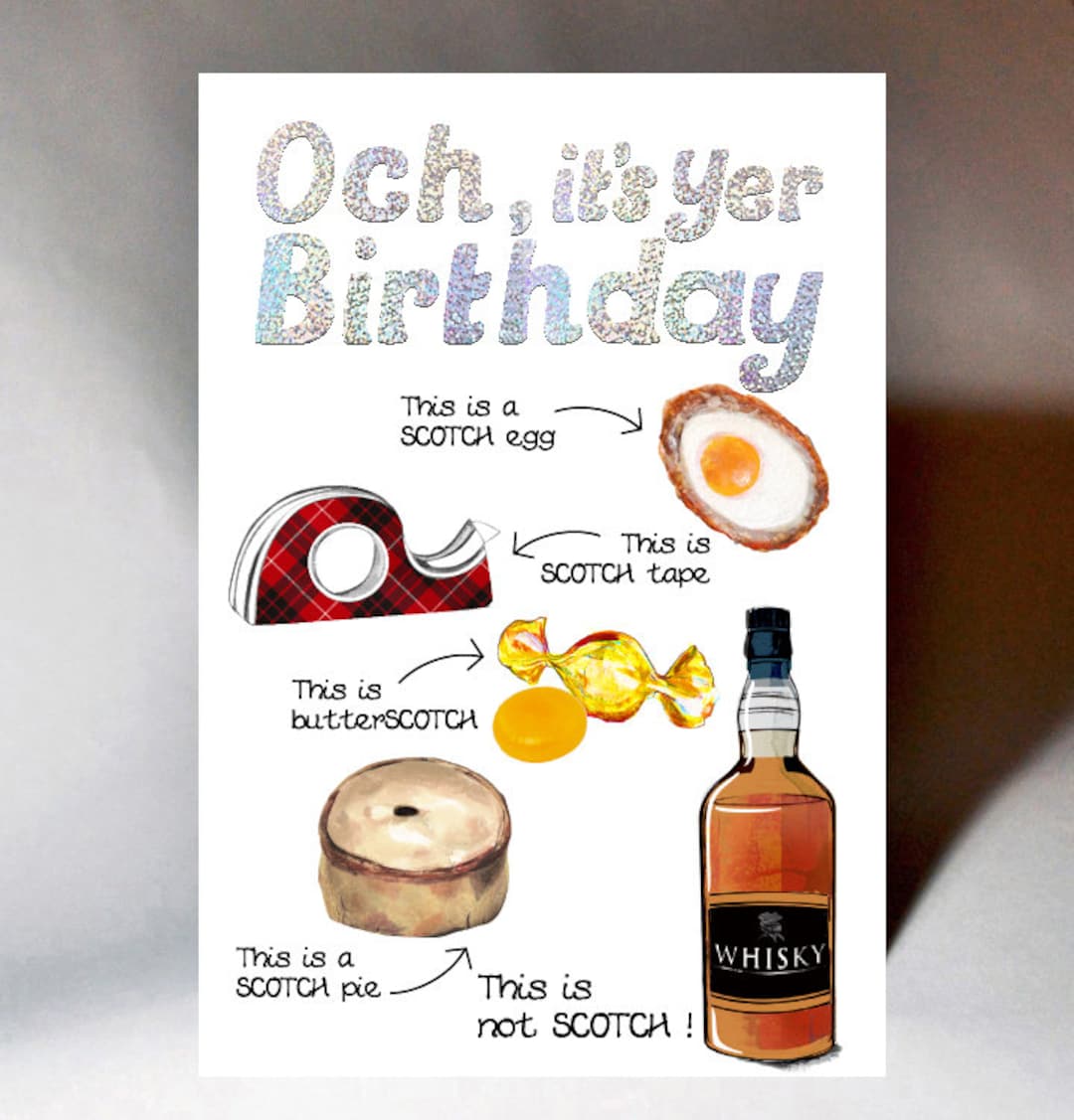 Birthday Scotch Words Card WWBD237 - Etsy UK