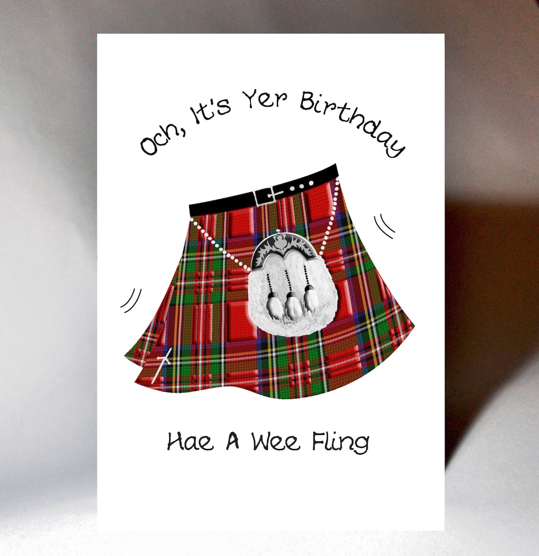 Scottish Birthday Card Kilt WWBD55 - Etsy
