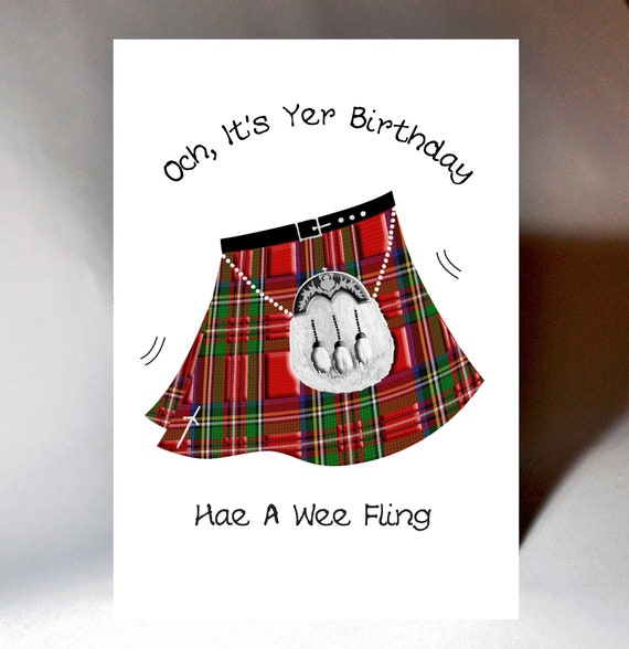 Scottish Birthday Card Kilt WWBD55 - Etsy