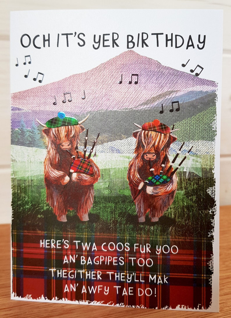 Birthday Coos With Bagpipes Card WWBD143 - Etsy UK