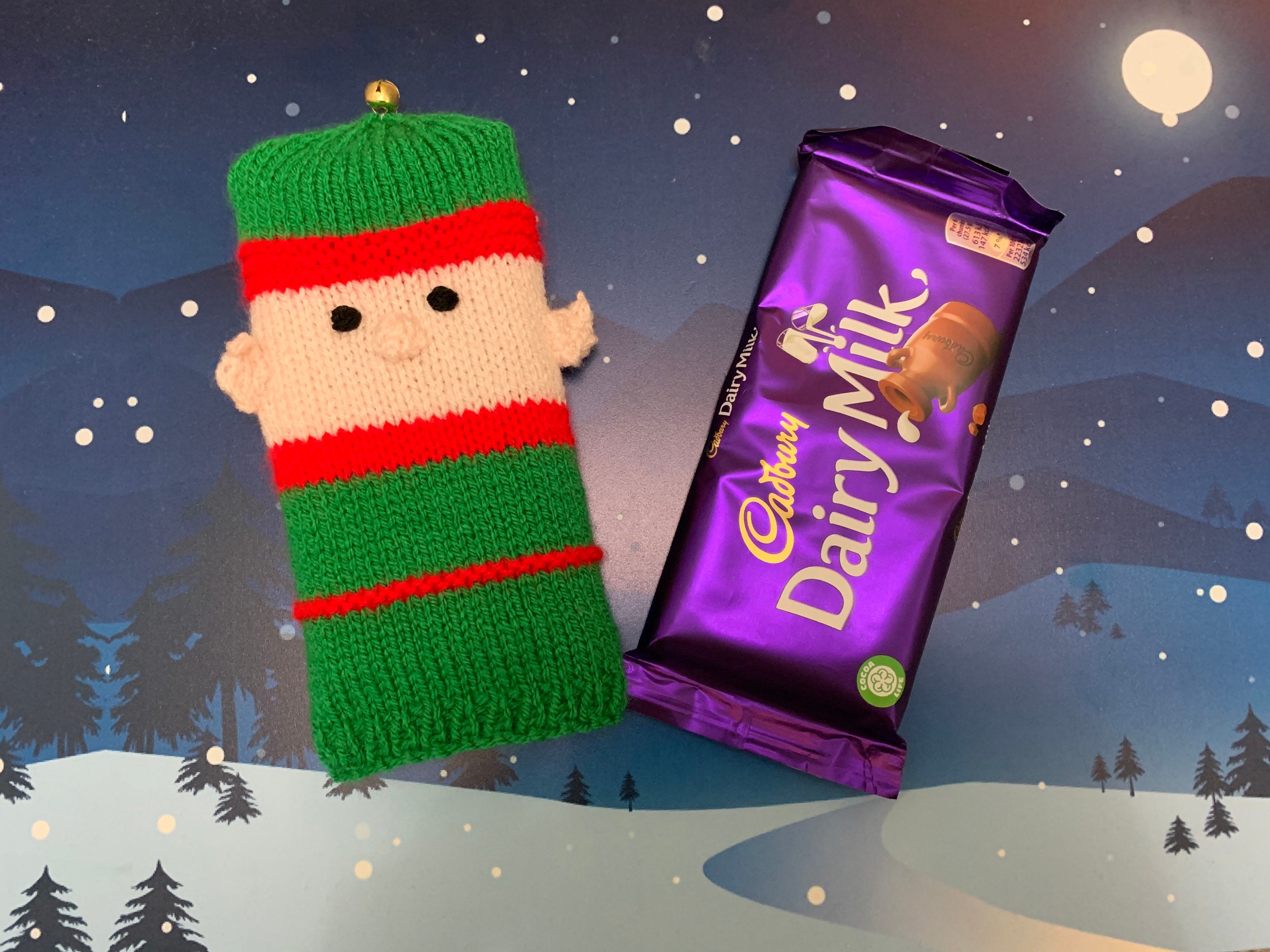 Hand Knitted Chocolate Bar Cover, Christmas Chocolate Cover, Teacher ...