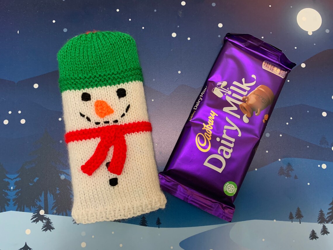 Hand Knitted Chocolate Bar Cover Christmas Chocolate Cover | Etsy