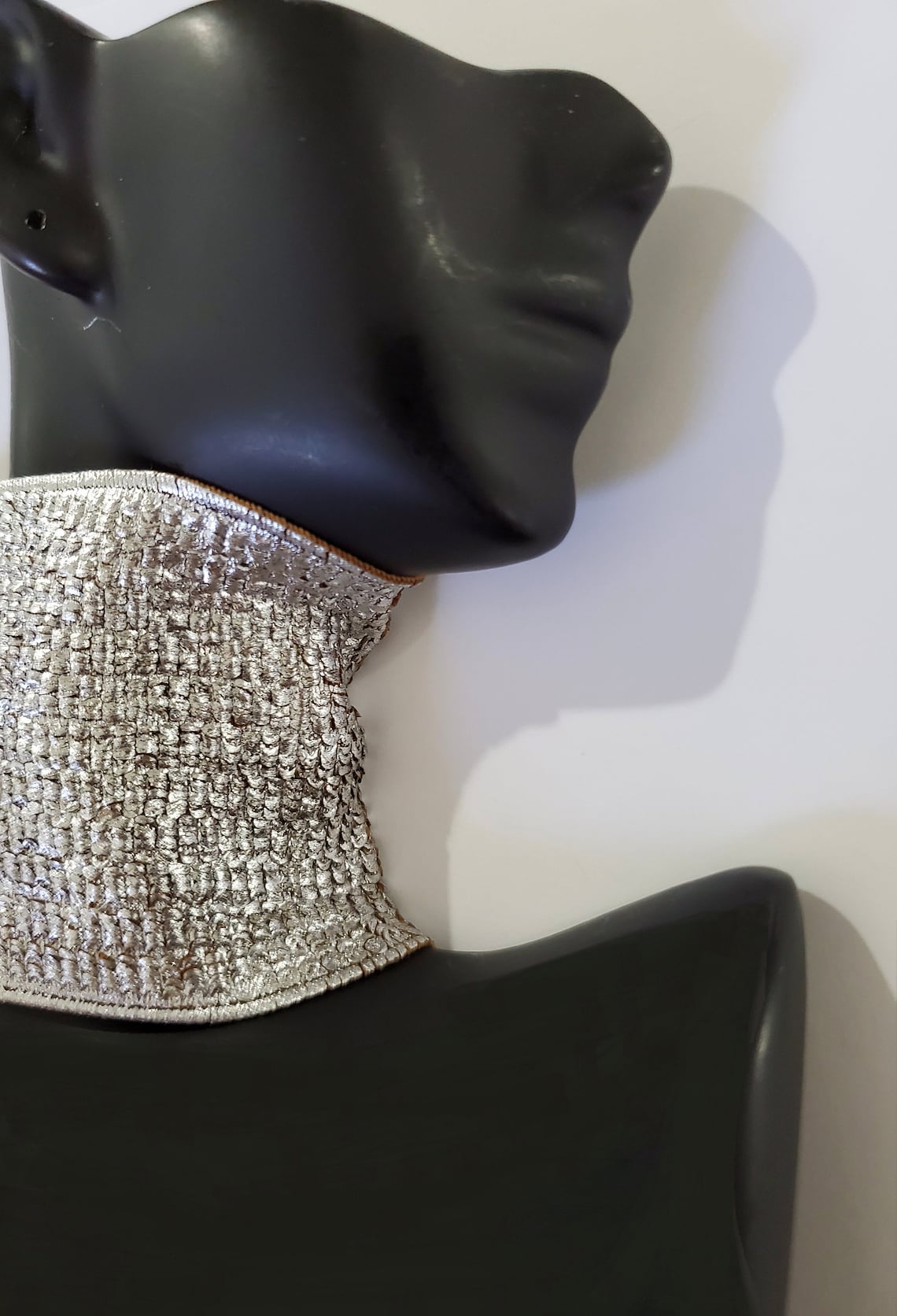 Gold Elastic Choker / Wide Choker / Silver Choke / Gold - Etsy