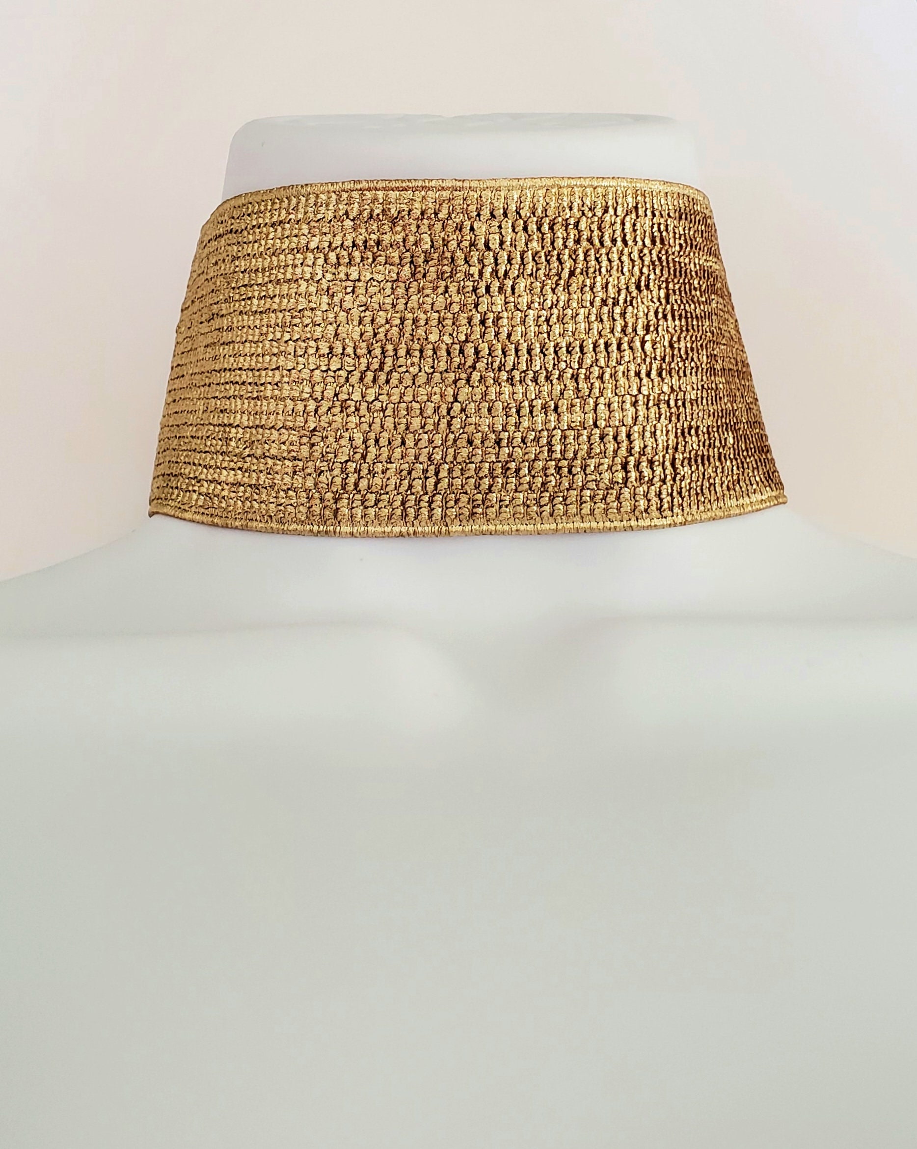 Gold Elastic Choker / Wide Choker / Silver Choke / Gold - Etsy