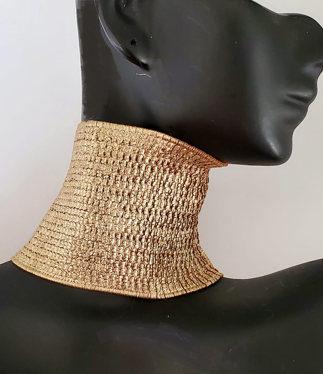 Gold Elastic Choker / Wide Choker / Silver Choke / Gold Bracelet ...