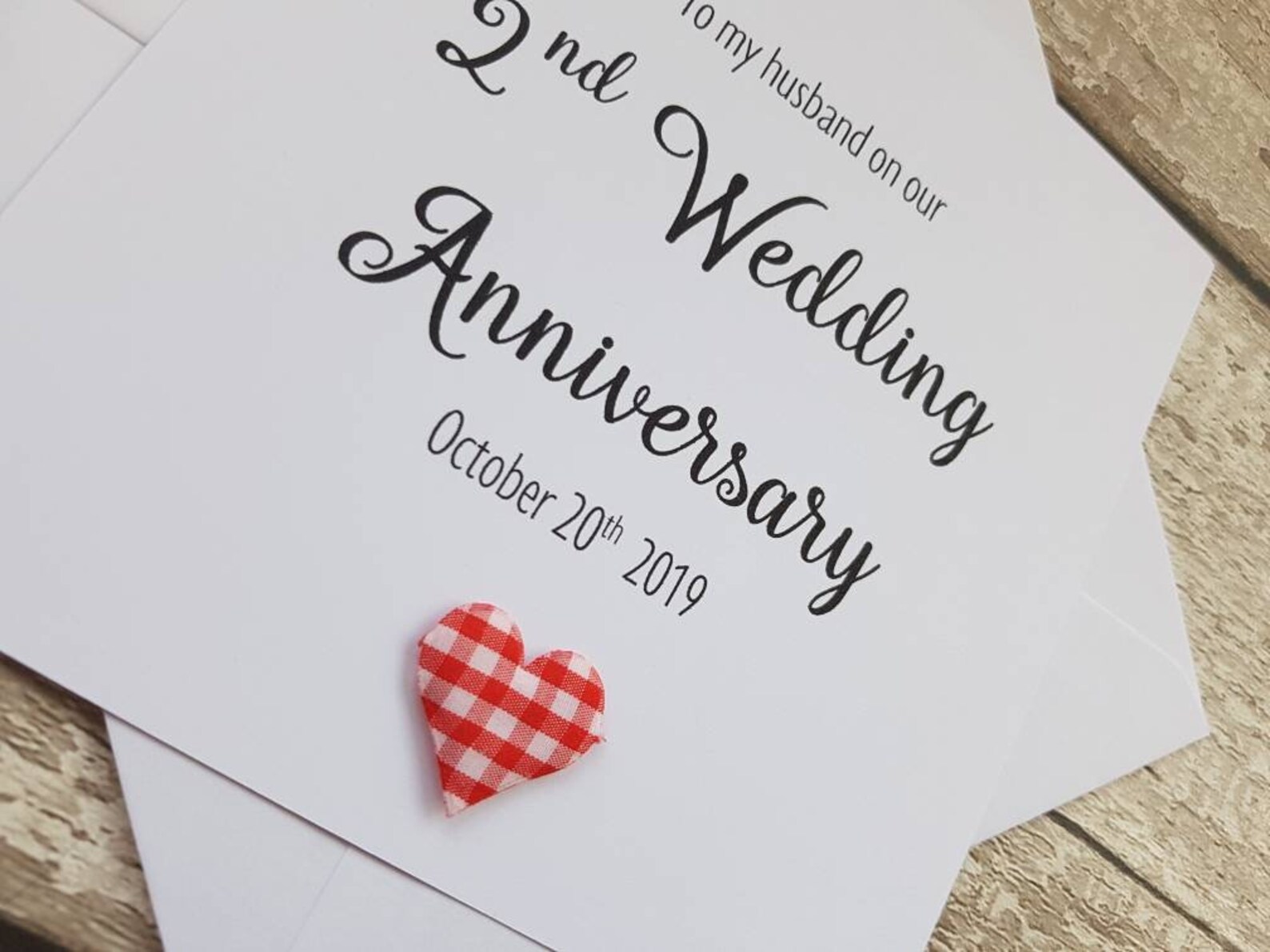 2nd Wedding Anniversary Card for Husband or Wife - Etsy UK