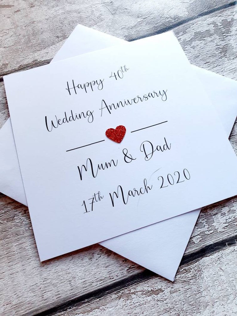 40th Wedding Anniversary Card For Parents Personalised 40th Etsy 40th-wedding-anniversary-card-for-parents-personalised-40th-etsy