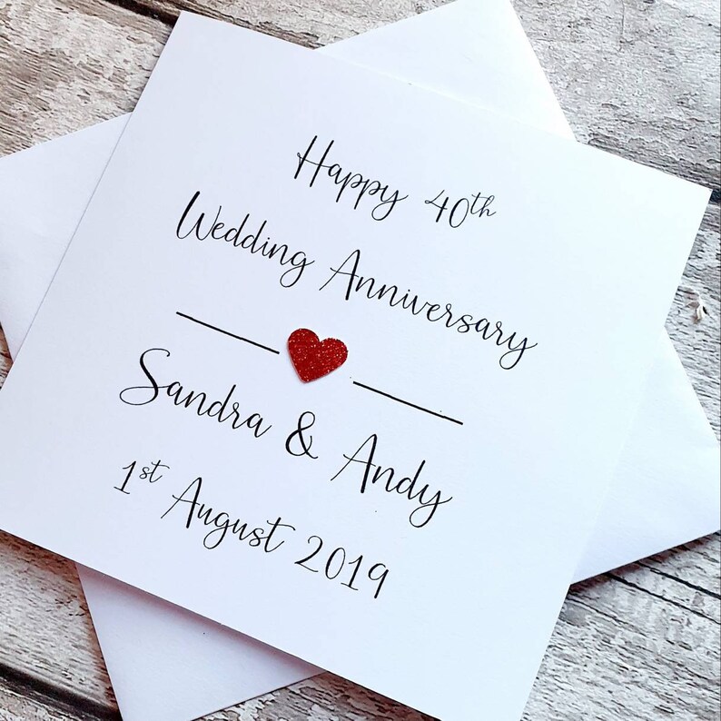 40th Wedding Anniversary Card For Parents Personalised 40th Etsy 40th Wedding Anniversary Card For Parents Personalised 40th Etsy
