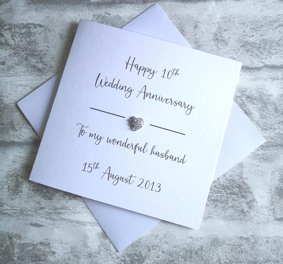 2nd Wedding Anniversary Card for Husband or Wife Personalised 2nd ...