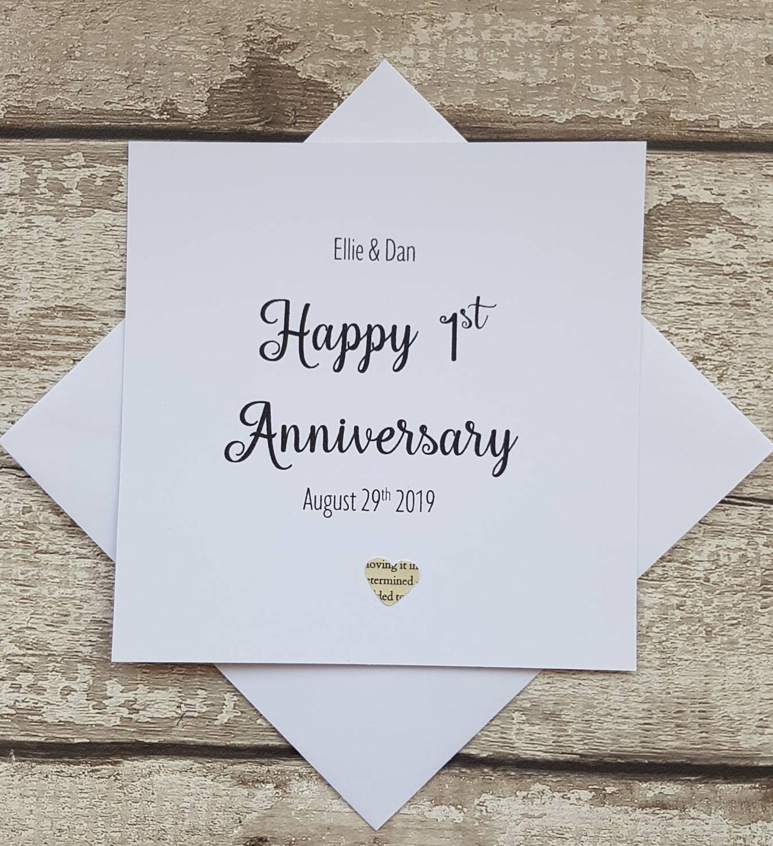 1st Wedding Anniversary Card Personalised Wedding - Etsy UK