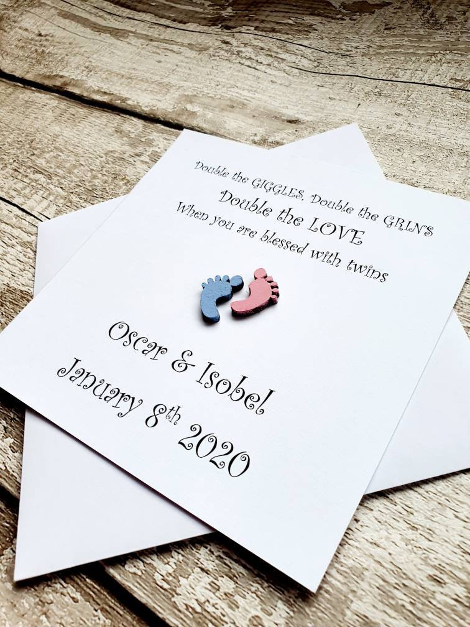 Personalised New Baby Twins Card - Etsy UK