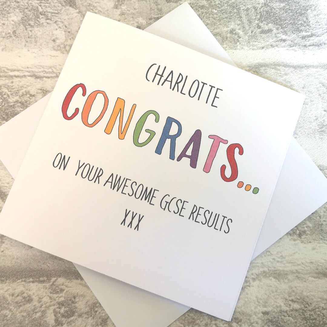 GCSE Results Congratulations Card - Etsy UK