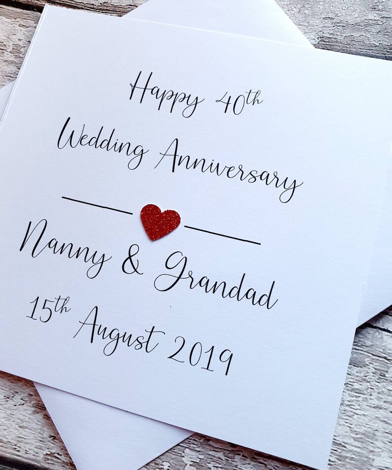 40th Wedding Anniversary Card For Parents Personalised 40th Etsy UK 40th Wedding Anniversary Card For Parents Personalised 40th Etsy UK