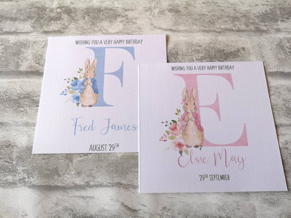 Personalised Peter Rabbit Birthday Card - Etsy UK