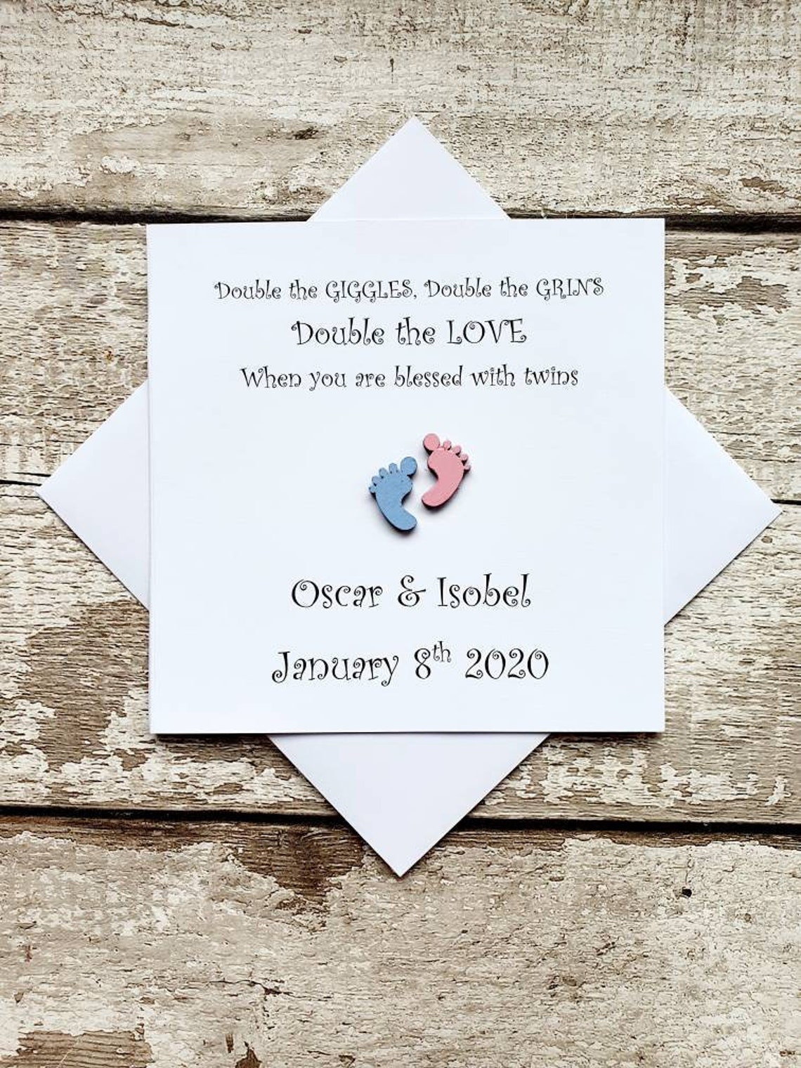 Personalised New Baby Twins Card - Etsy UK