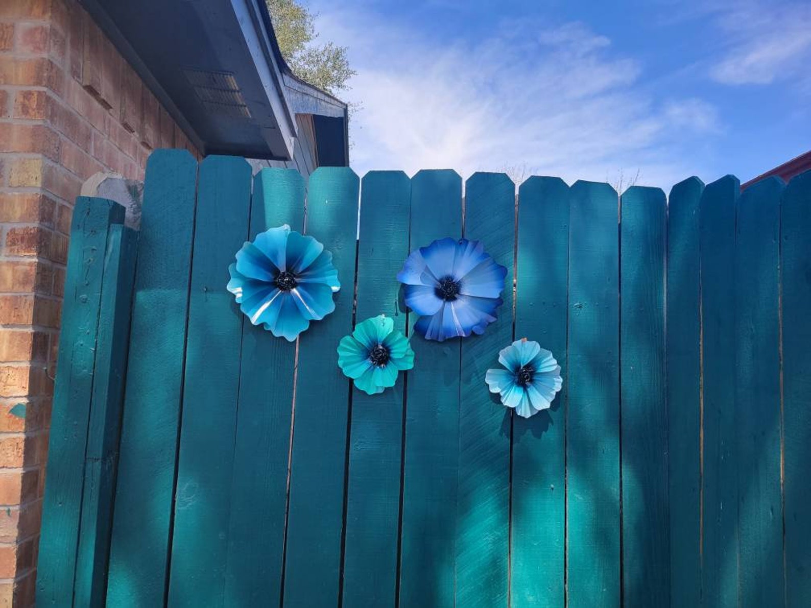 Metal Cosmo Flower Fence Flower Garden Art Metal Garden - Etsy