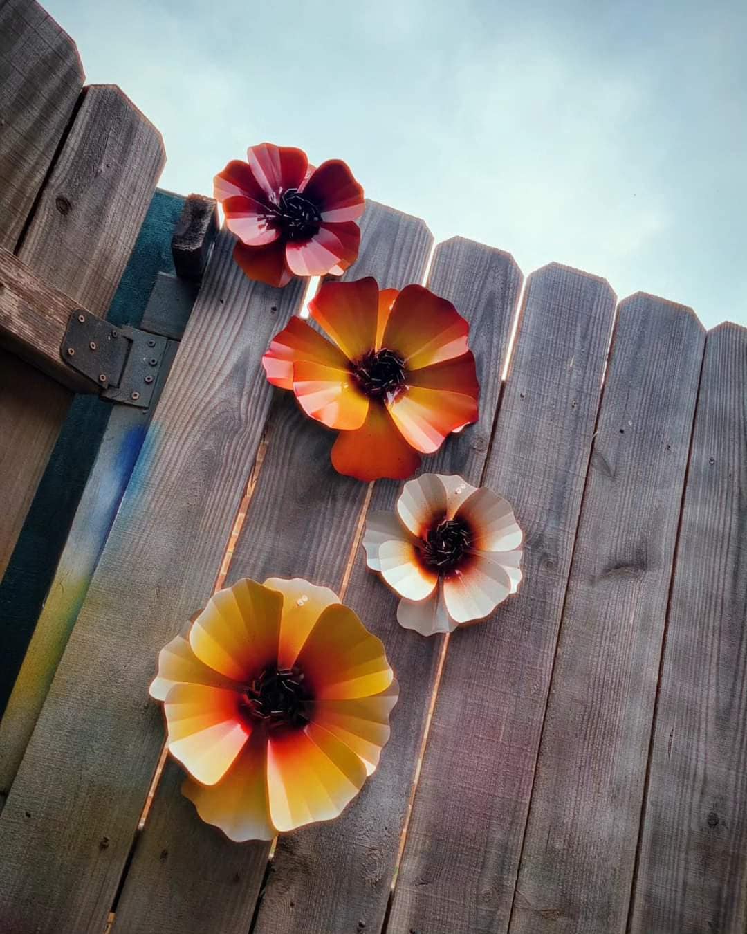 Metal Cosmo Flower Garden Art - Set of 4 - Etsy