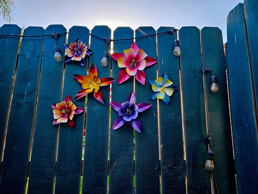 Colorful Metal Columbine Flower: Fence & Wall Decor - Etsy