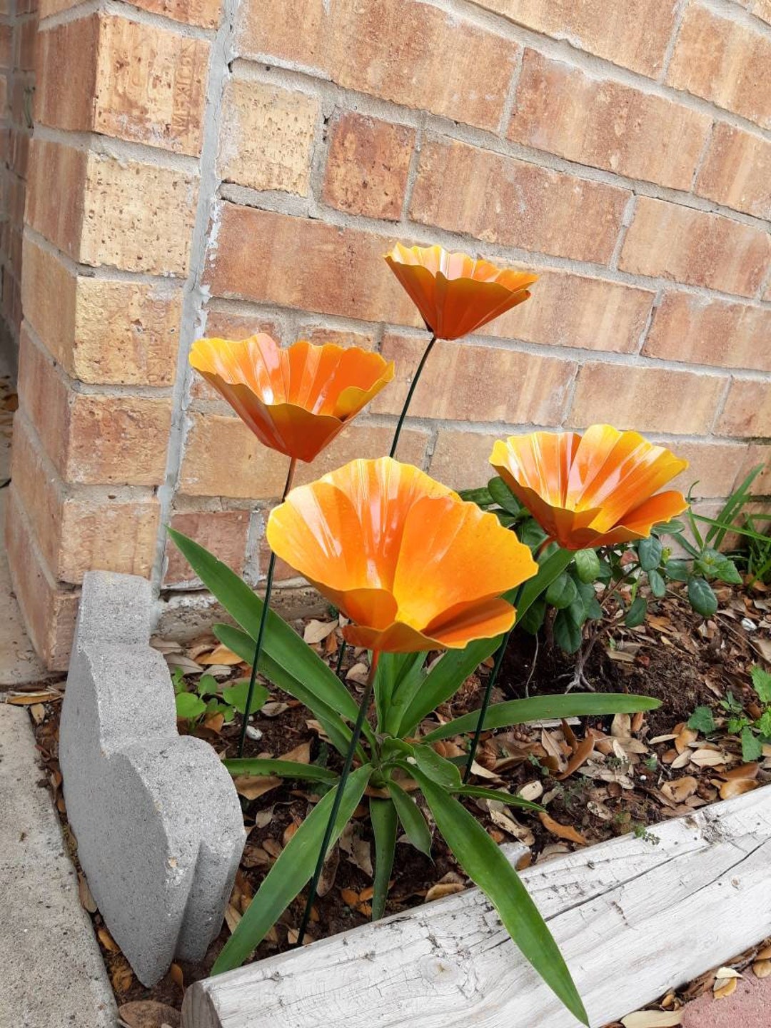 Limited Time California Poppy Metal Garden Stake: Hand-painted Yard Art ...