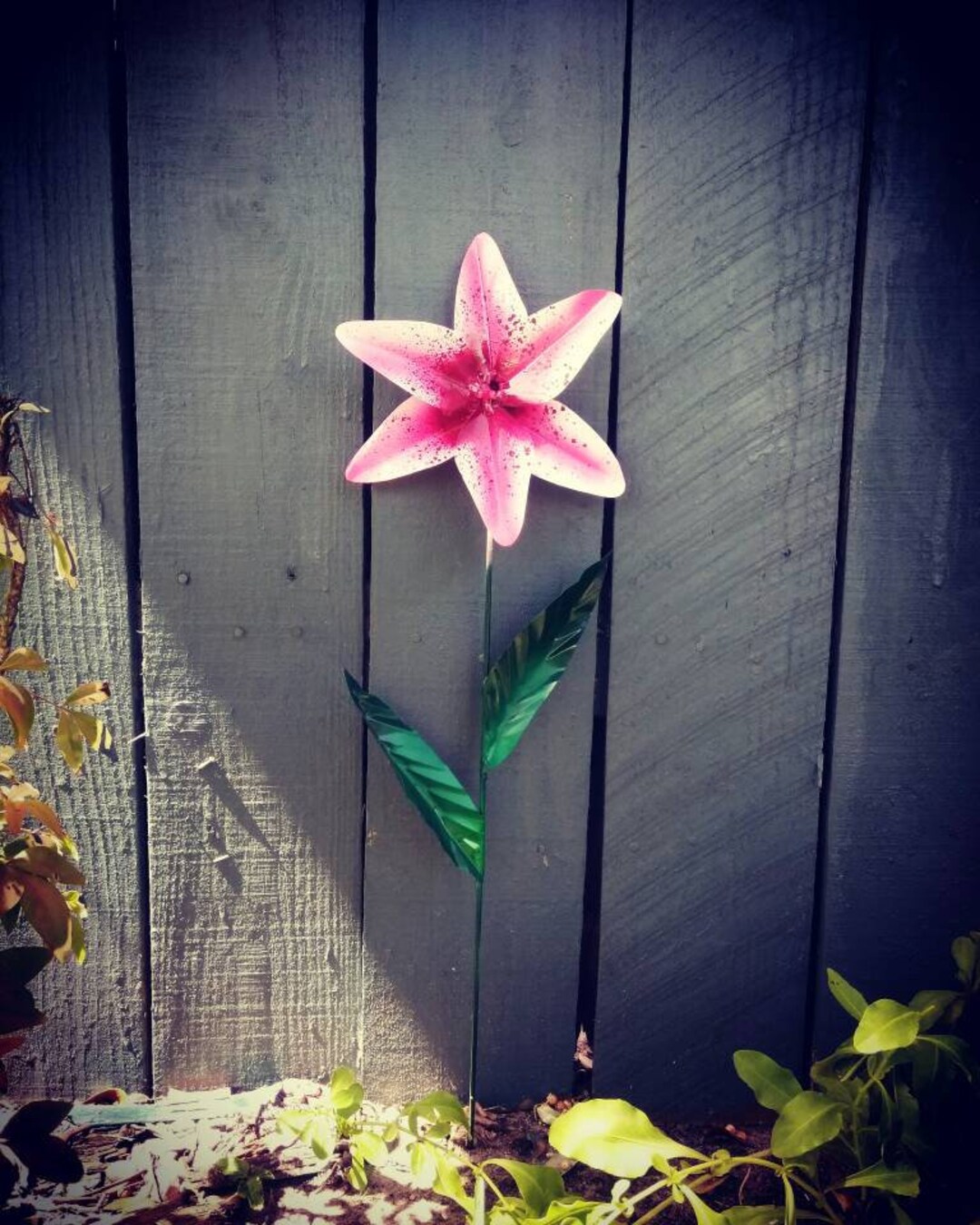 Handmade Metal Stargazer Lily Garden Stake - Whimsical Yard Art - Etsy