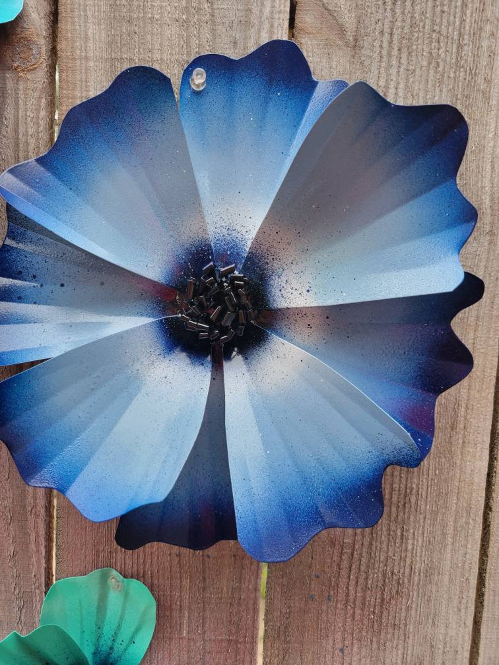 Metal Cosmo Flower, Fence Flower, Garden Art, Metal Garden Decor - Etsy