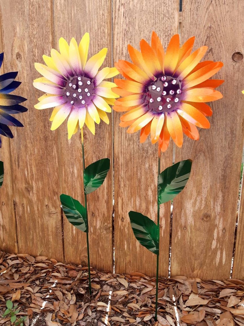 Daisy Flower Garden Stake Metal Daisy Garden Stake Metal - Etsy