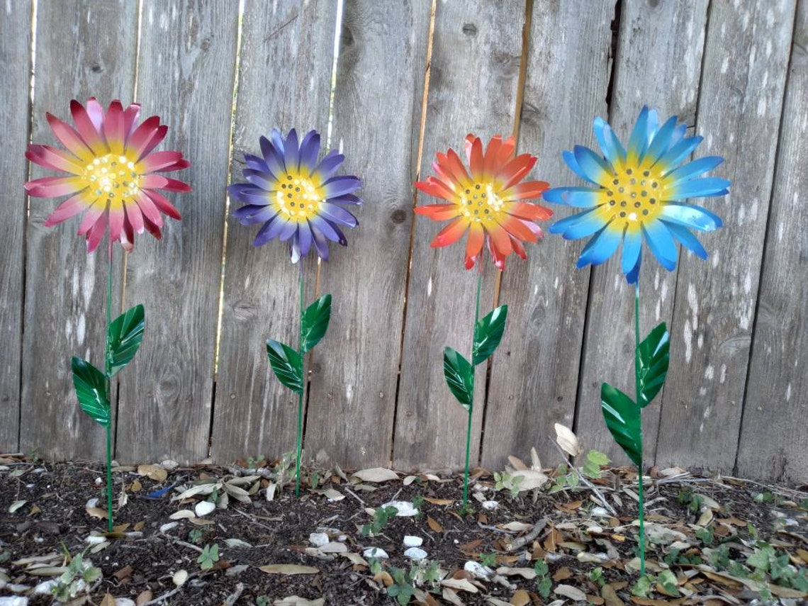 Daisy Flower Garden Stake Metal Daisy Garden Stake Metal | Etsy