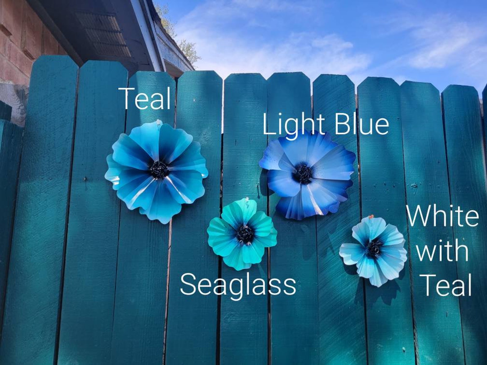 Metal Cosmo Flower Fence Flower Garden Art Metal Garden - Etsy