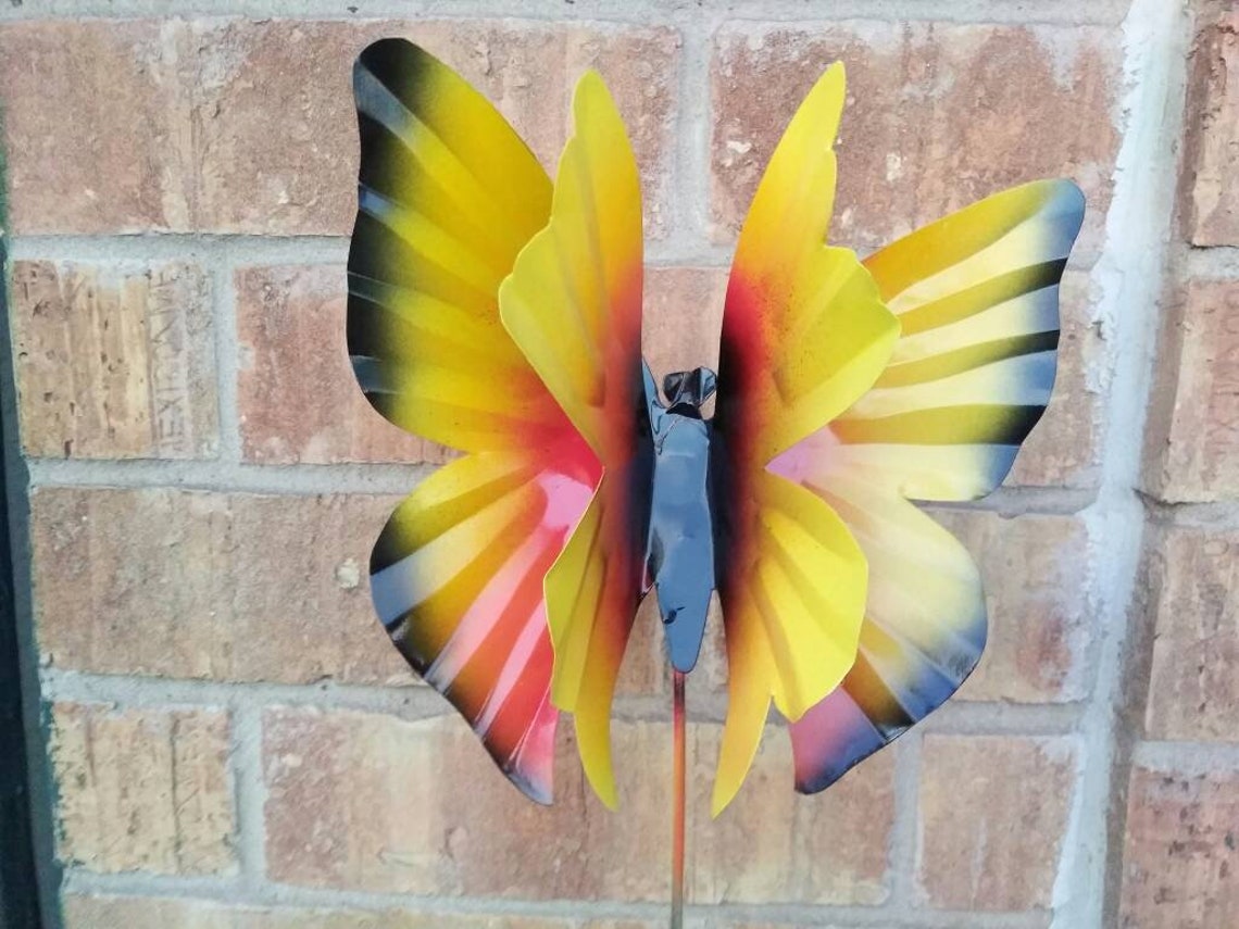 Metal Butterfly Garden Stake Butterfly Garden Stake Garden | Etsy