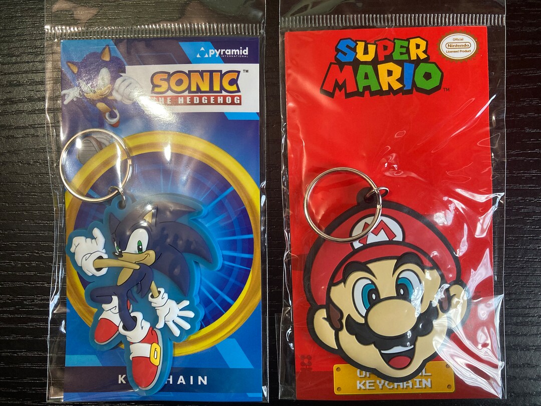 Sonic the Hedgehog Super Mario Official 2D Keyrings Sega - Etsy