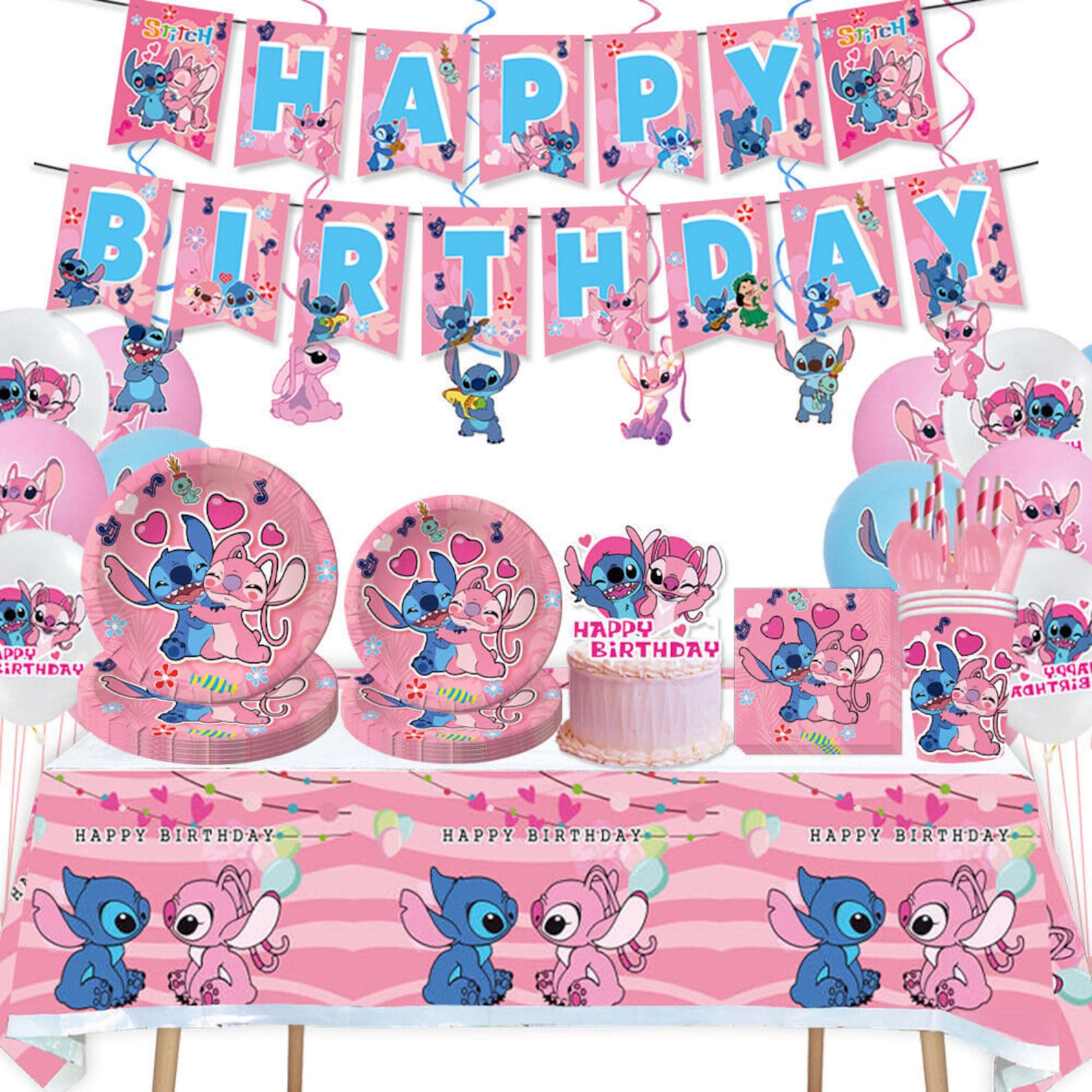 Lilo & Stitch Birthday Party Decoration Tableware Paper Cups Plates ...