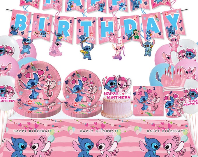 Lilo & Stitch Birthday Party Decoration Tableware Paper Cups Plates ...