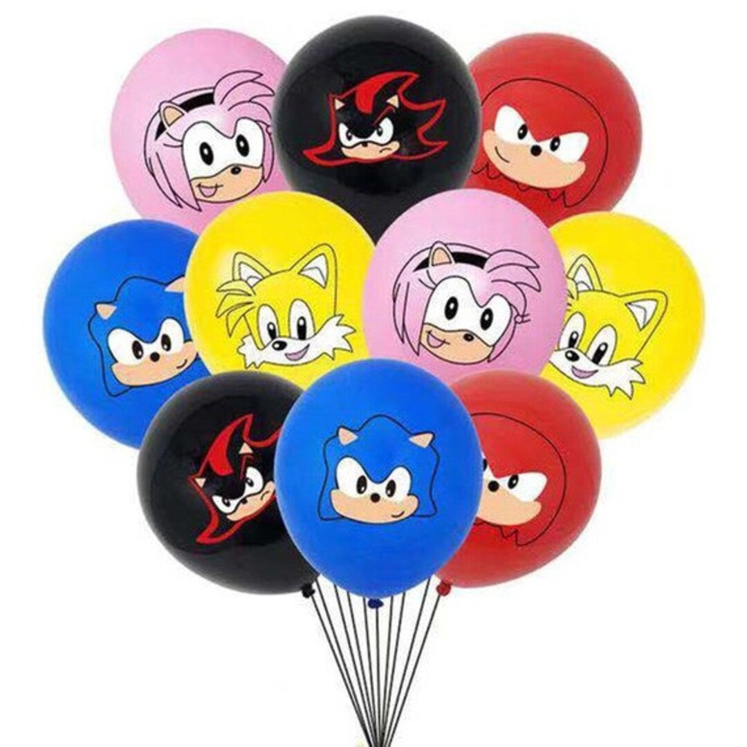 Sonic the Hedgehog Shadow Sonic X12 Latex Balloons Birthday Party ...