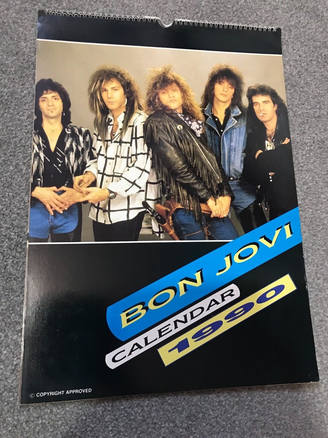 BON JOVI 1990 Official Calendar - Vintage Collectible Music Memorabilia ...