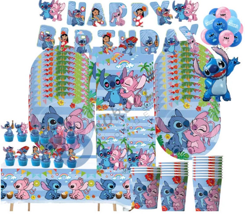 Lilo & Stitch Angel Birthday Party Decoration Tableware Paper Cups ...
