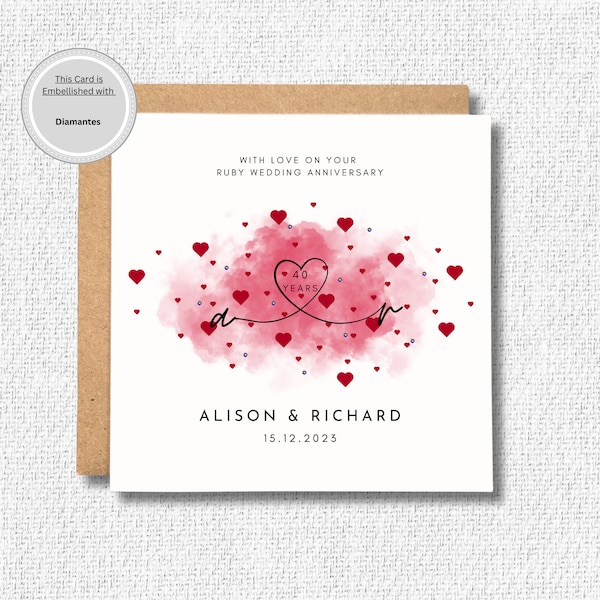 40th Daughter Wedding Anniversary Card - Etsy