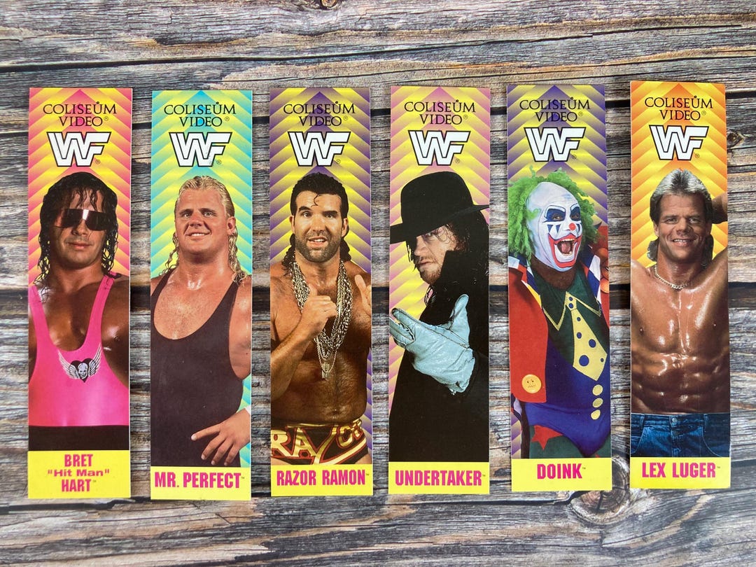 Set of 6 Coliseum Wrestling WWF Bookmarks | 1993 Coliseum Video Promo ...