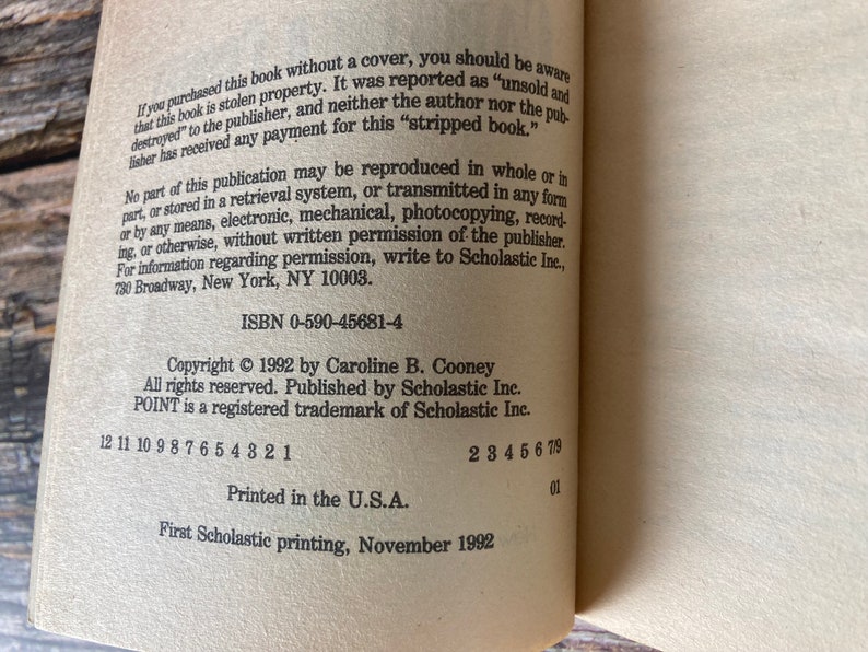 Freeze Tag by Caroline B. Cooney Scholastic Paperback Horror, Young ...