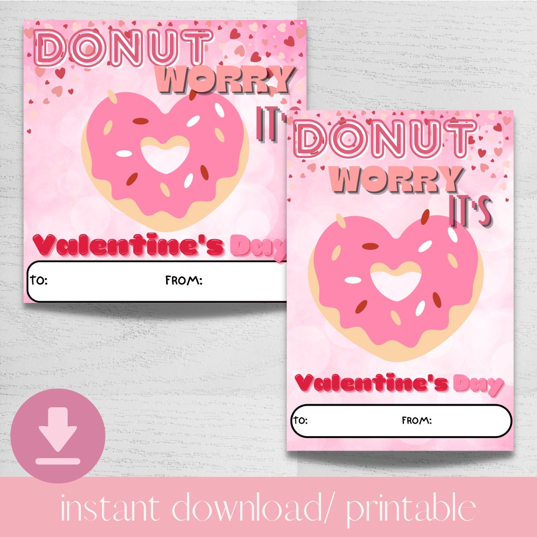 PRINTABLE Valentine's Donut Gift Tag/ Class Tag/ INSTANT Download/ DIY ...