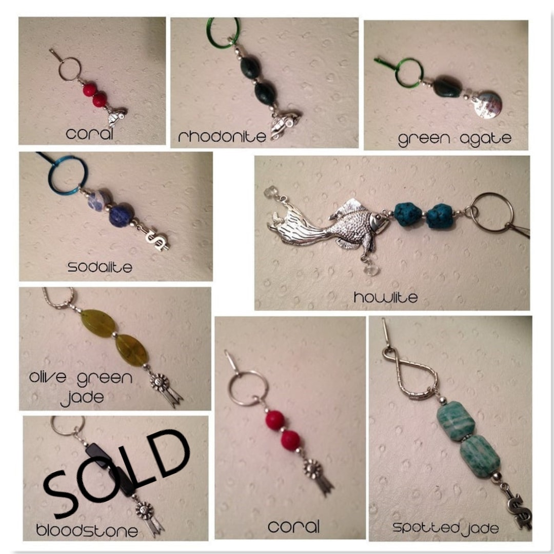 Gifts Keychains Jade Coral Howlite Rhodonte Gemstone Key Chains Gift ...
