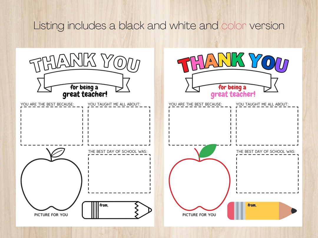 Teacher Appreciation Printable, Teacher Thank You Gift Coloring Page ...